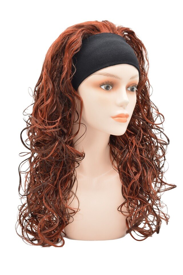 Peruca cu bentita, Valentina, Socap, Roscat / Castaniu - eMAG.ro