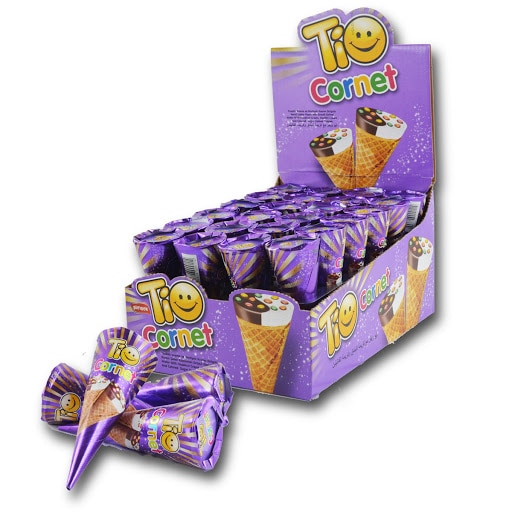 Napolitane Tio Cornet cu crema de alune si vanilie 25 gr. 24 buc/cutie ...