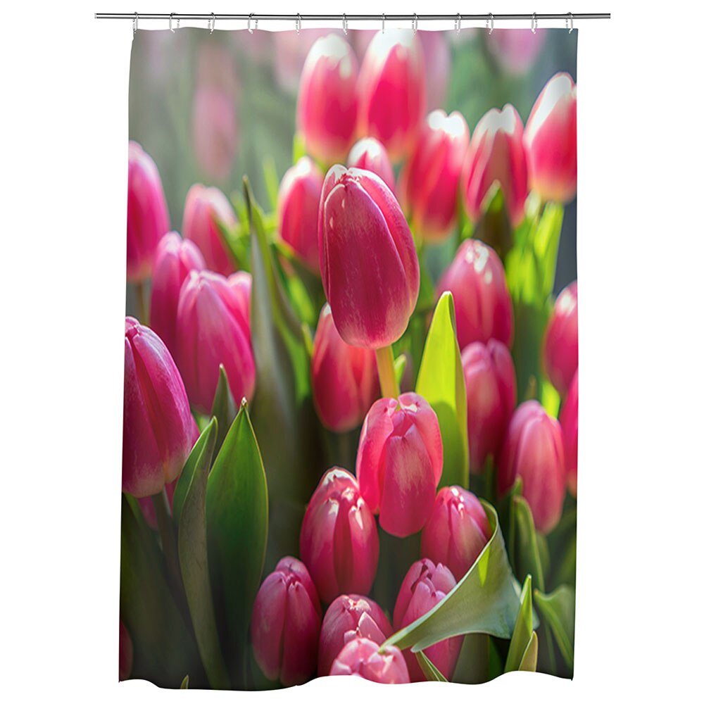 Perdea Dus Cada pentru Baie Art Factory, Lalele langa geam, 150 x 200 ...