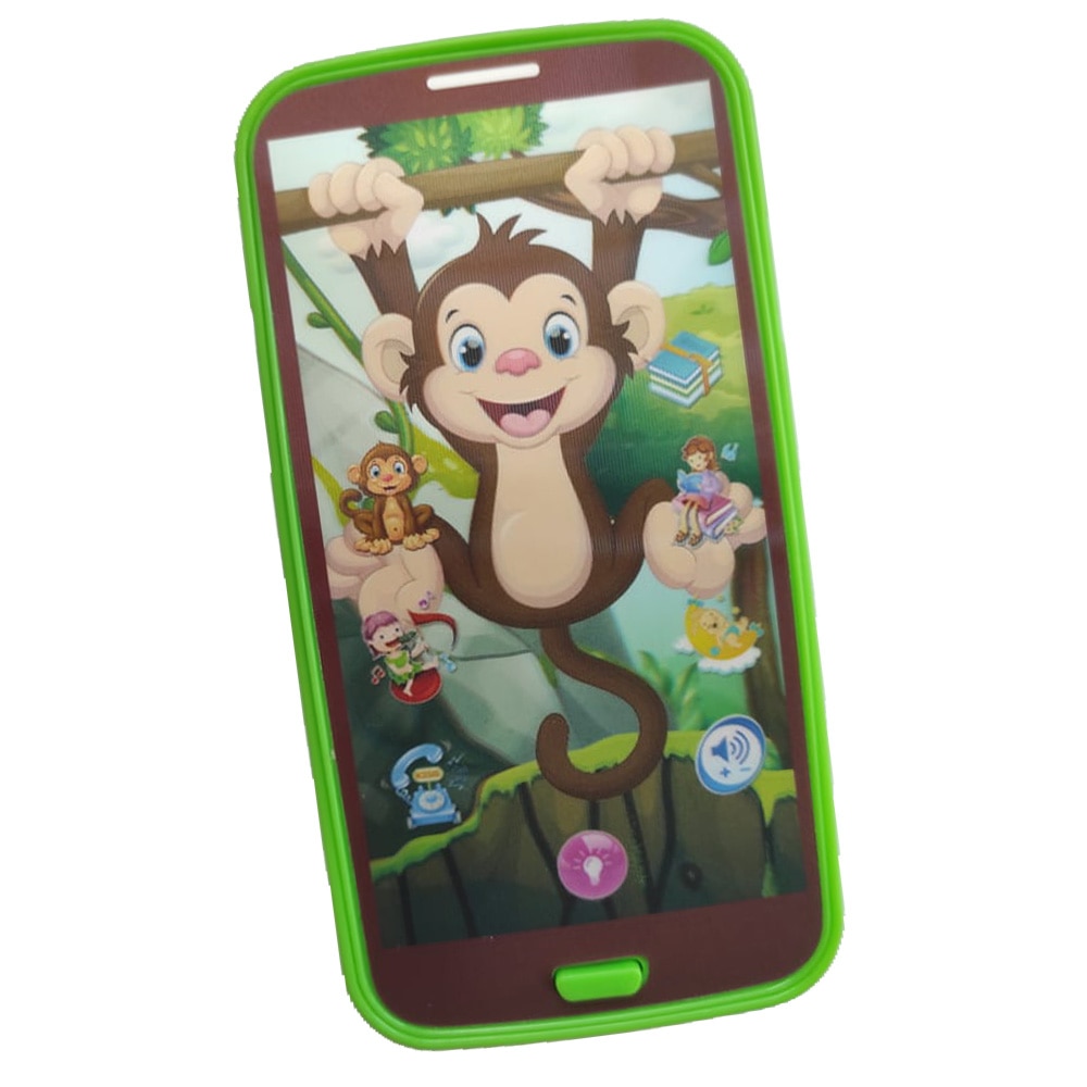 Telefon muzical pentru copii, AK Market, Maimuta, Maro/Verde, 3+ - eMAG.ro