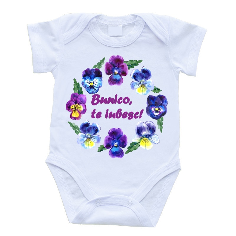 Body bebelus "Bunico, te iubesc", 3-6 luni, alb - eMAG.ro