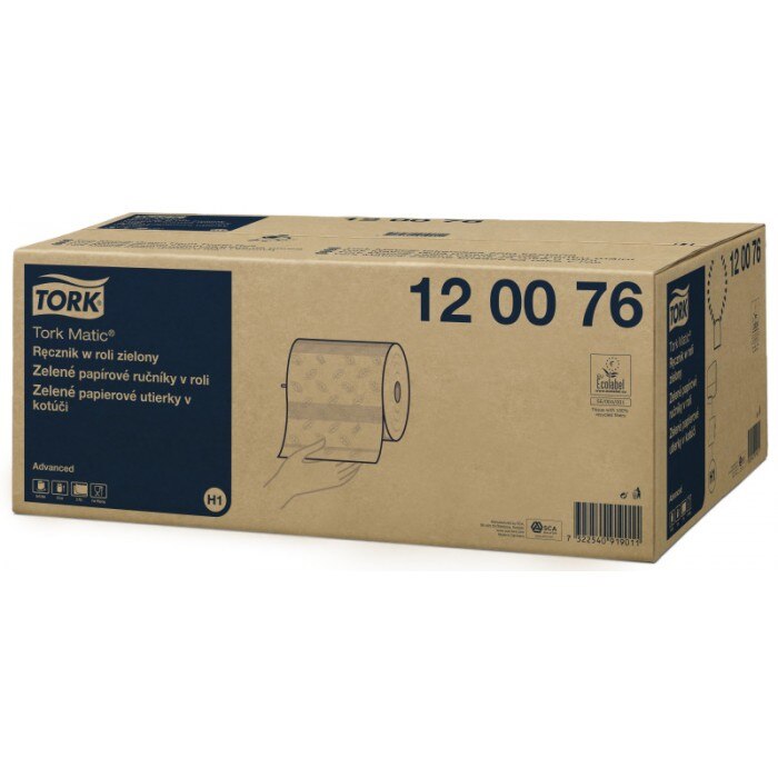 Tork Matic® Advanced zöld kéztörlő, tekercs típusú, 150 m, 2 réteg ...