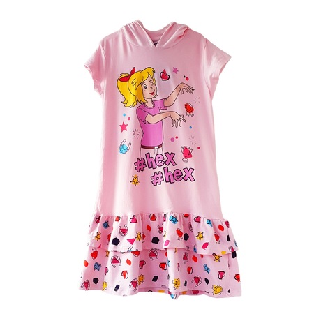 Rochie Bibi&Tina, cu imprimeu desene animate, roz pal, 11 ani - eMAG.ro