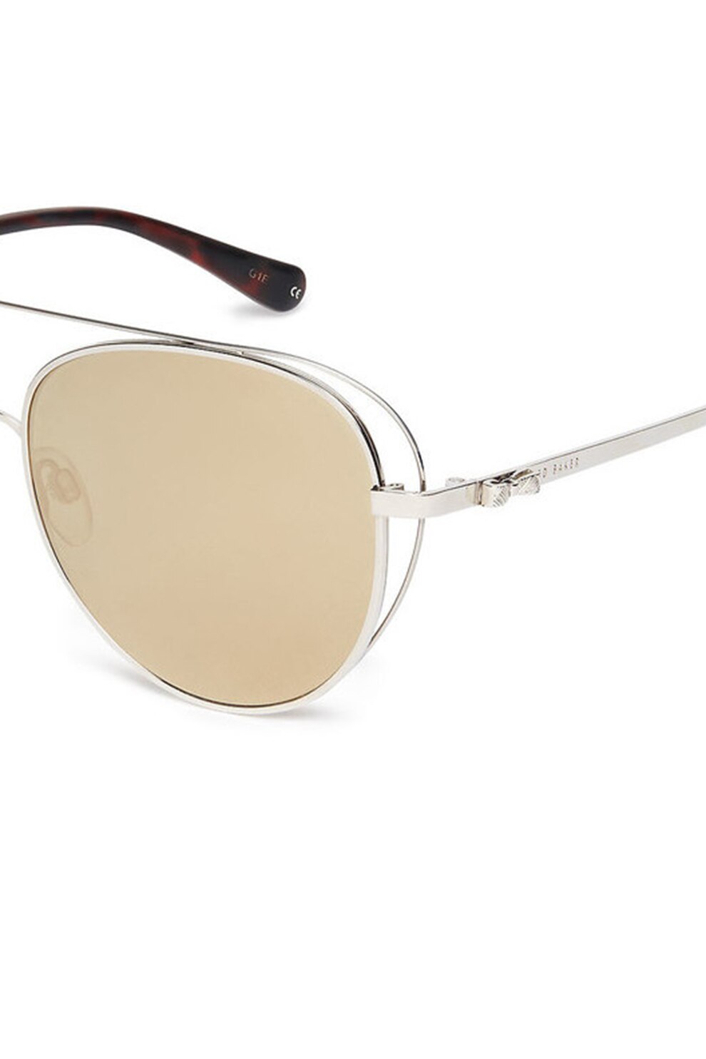 Ted Baker, Ochelari de soare aviator cu rame metalice, Argintiu, 56-16 ...