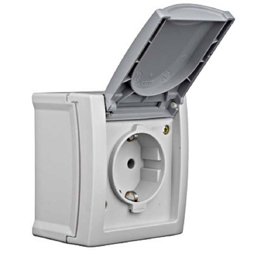 Priza cu PE si capac, 16A, PT, cleme elastice, IP54 - eMAG.ro