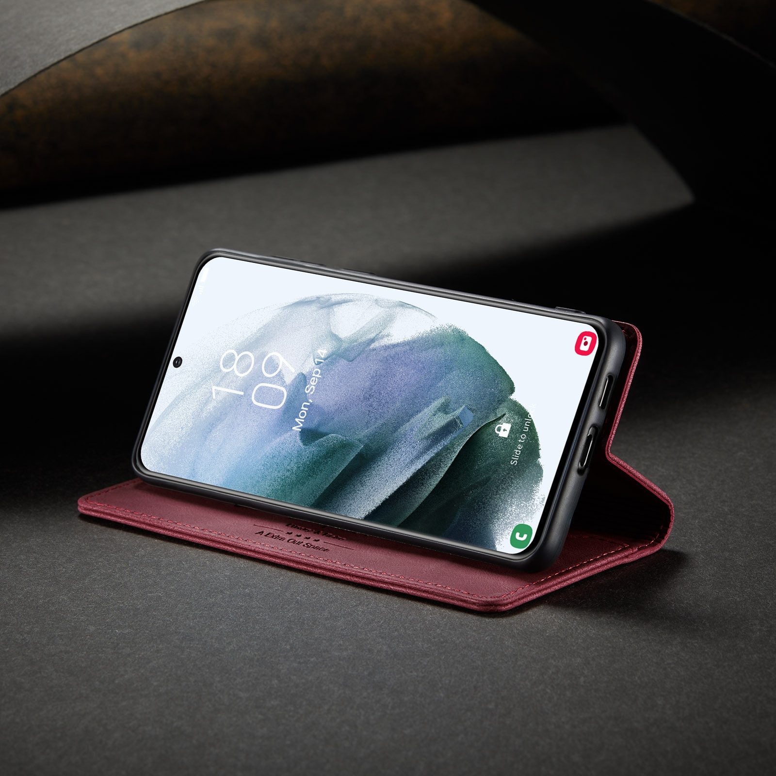 Husa pentru Samsung Galaxy S21 FE, CaseMe Retro, slim, piele, tip ...