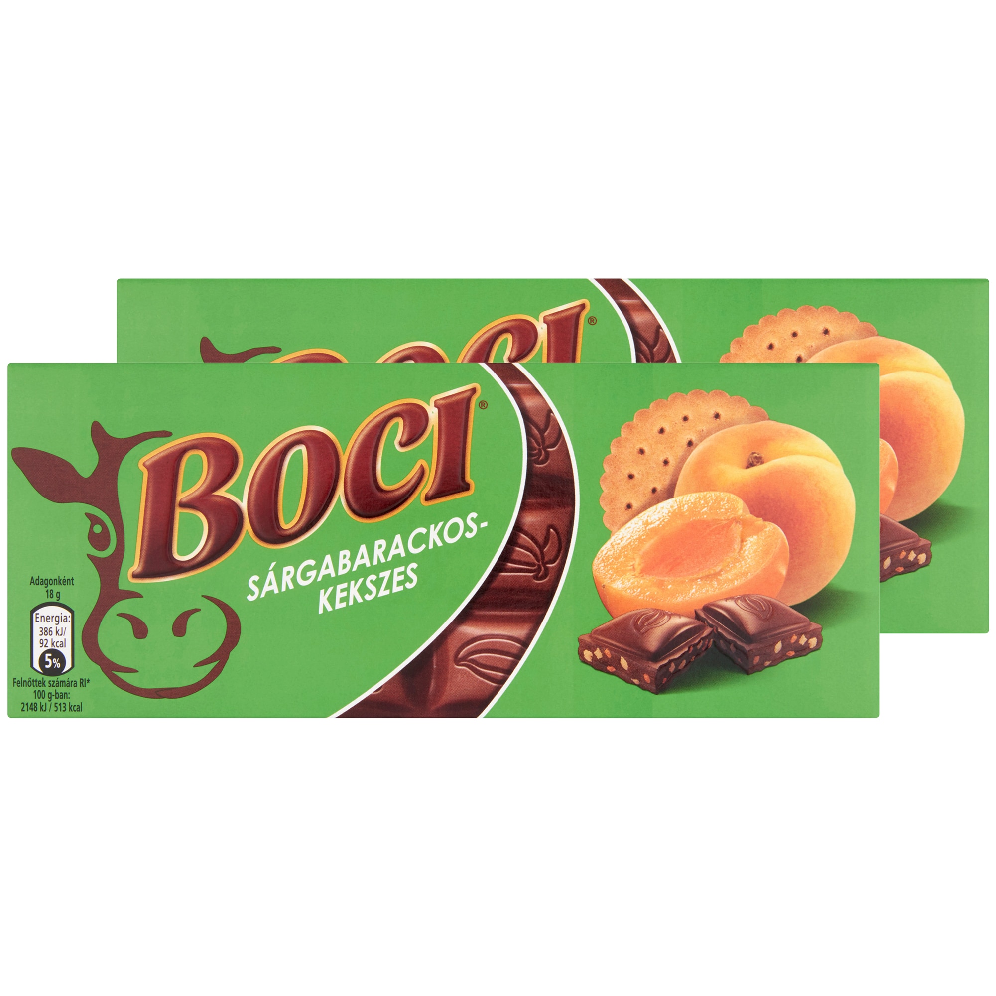 Boci Sárgabarackos-Kekszes Tejcsokoládé, 2 x 90 g - eMAG.hu
