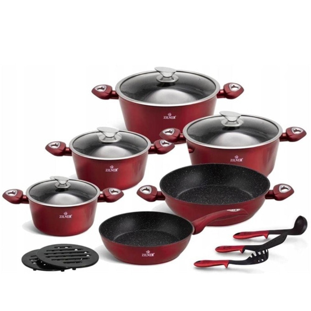 Set 15 oale, Zilner, Aluminiu, Rosu - eMAG.ro