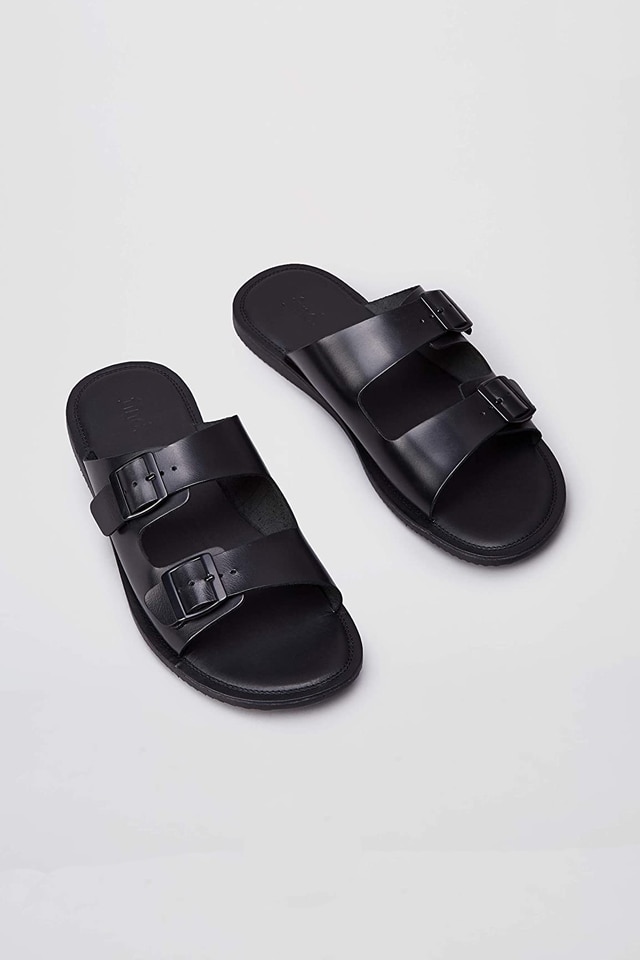 Slapi piele naturala barbati Edmund by Find, negri, 40 - eMAG.ro