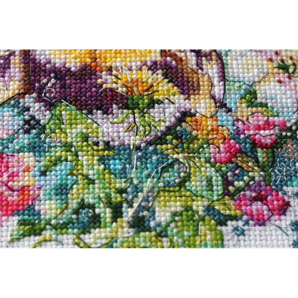 Set goblen cross-stich, Panza de paianjen, 40 culori, 19x22 cm - eMAG.ro