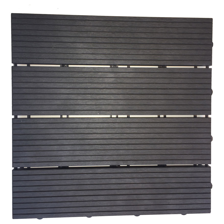 Placa decking pentru gradina/terasa WPC, 1 buc, Negru, 30x30 cm - eMAG.ro