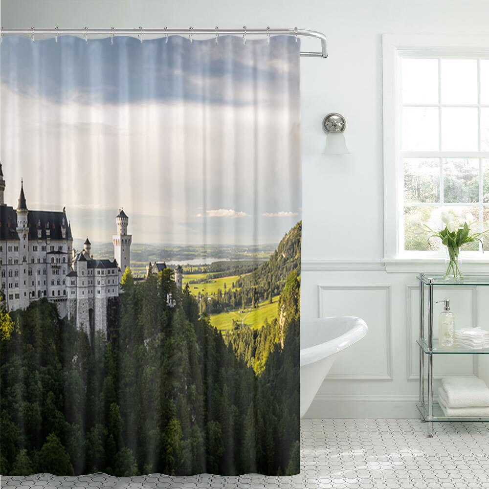 Perdea Dus Cada pentru Baie Art Factory, Castelul din padurea de brazi ...