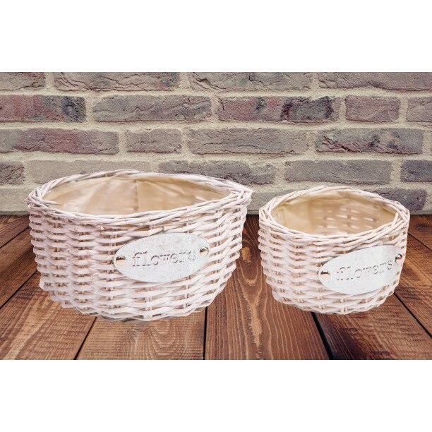 Set 2 cosuri ratan alb - eMAG.ro