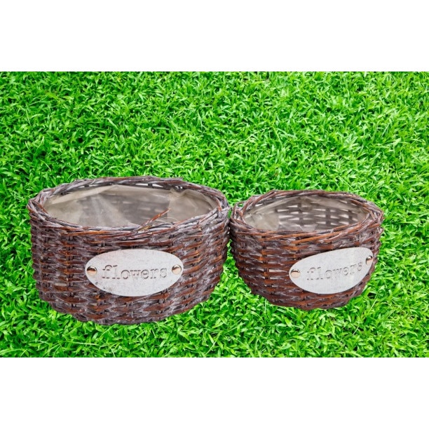 Set 2 cosuri ratan gri - eMAG.ro