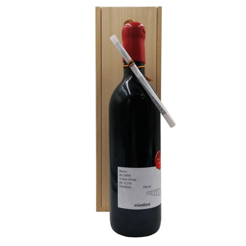 Vin Merlot Murfatlar 1999 in cutie de lemn 0,75l - eMAG.ro