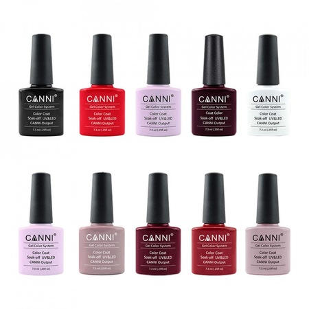 Комплект №3 10 полуперманентни лака за нокти, Canni, 7,3 ml, за маникюр с изкуствени нокти - eMAG.bg