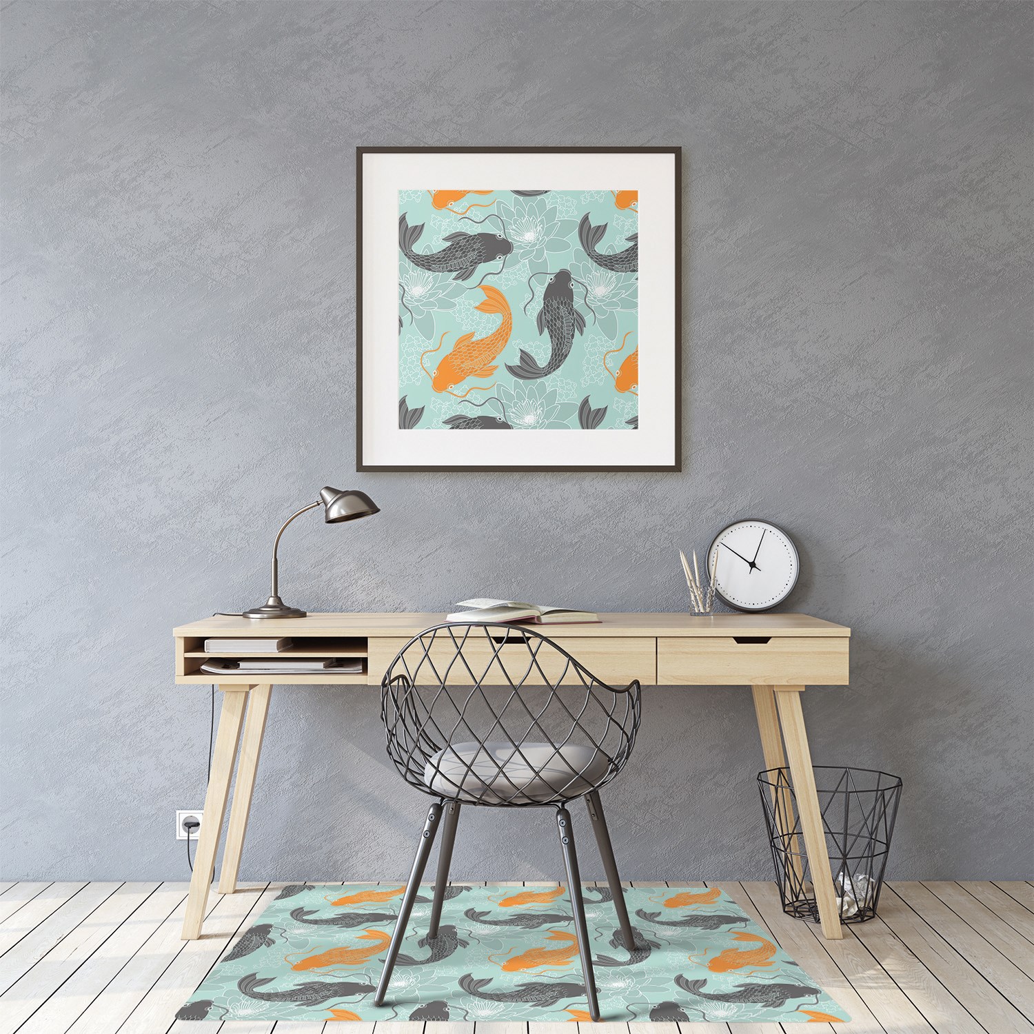 Covor pentru scaun de birou, crap chinezesc, 100x70 cm - eMAG.ro