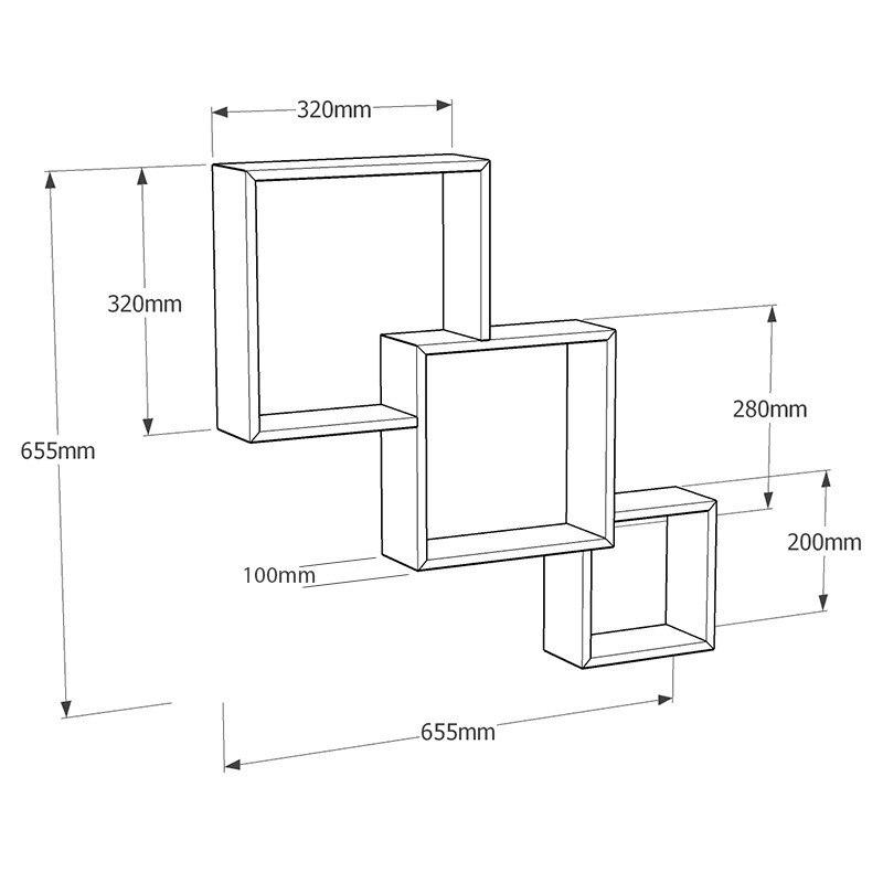 Raft de perete Modular, 65.5x10x65.5 cm, Arly, PAL Wenge - eMAG.ro