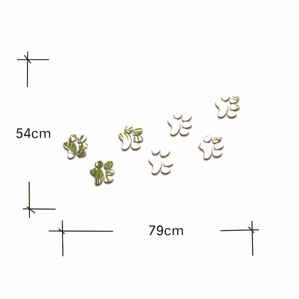 Set 7 Labute de catel din oglinda acrilica, 54x79 cm, culoare argintiu ...