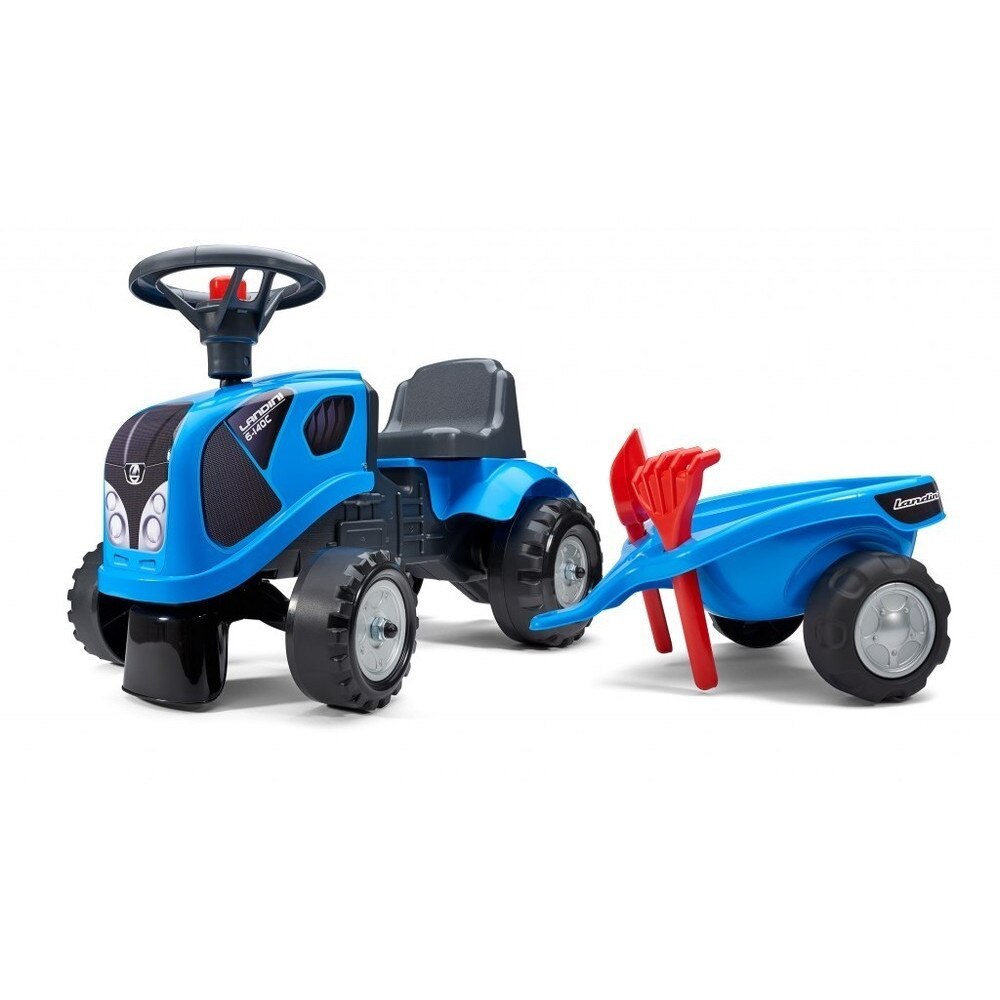 Pedálos traktor gyerekeknek, Falk, lapáttal és lapátos utánfutóval, kék ...
