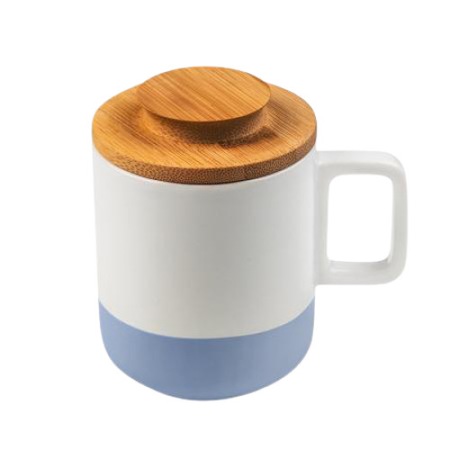 Ceasca de ceramica cu capac bambus, Lancaster, 310ml - eMAG.ro