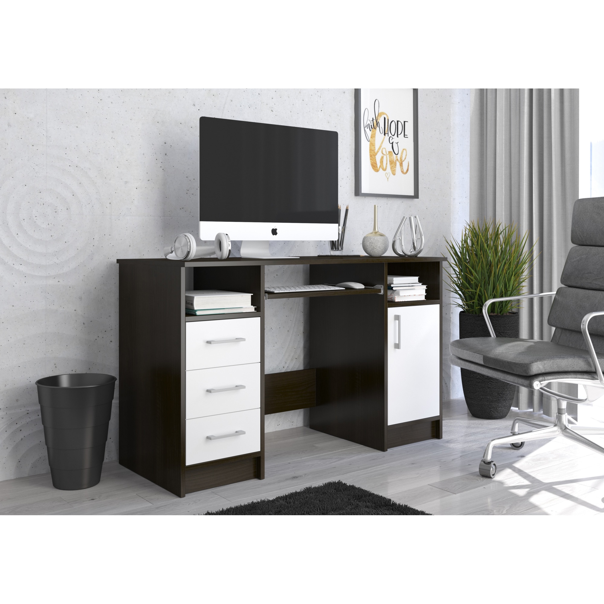 Birou, PVC, N-11 MIX WENGE, 73x50x120 - eMAG.ro