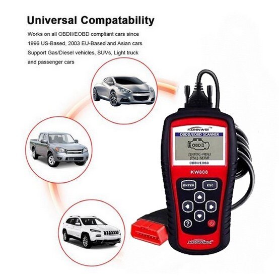 Aparat pentru diagnoza auto si tester auto KONNWEI KW808 Diagnostic ...