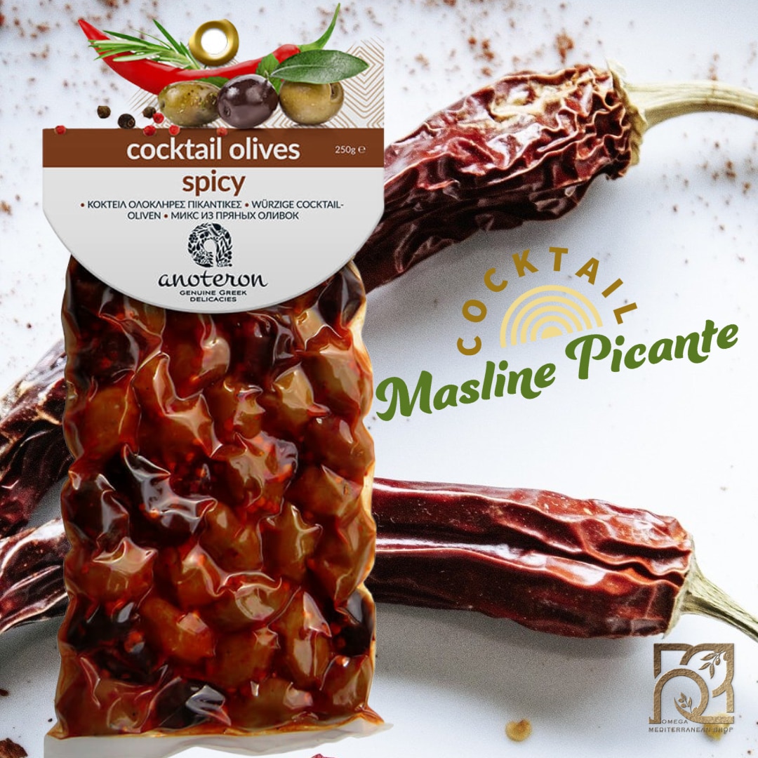 Cocktail de masline picante, Anoteron, calitate Premium, 250 g - eMAG.ro