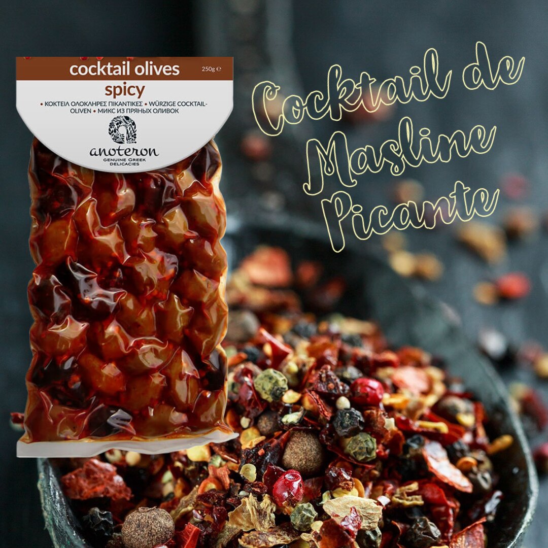 Cocktail de masline picante, Anoteron, calitate Premium, 250 g - eMAG.ro