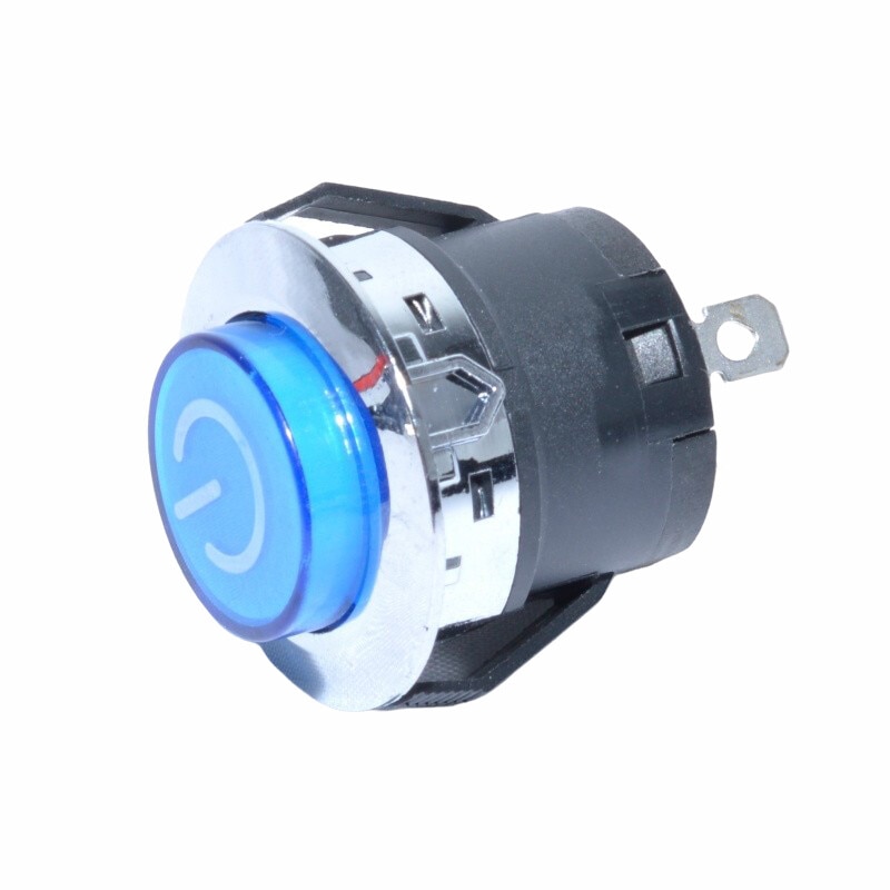 Buton prin apasare albastru cu retinere 24V-20A - eMAG.ro