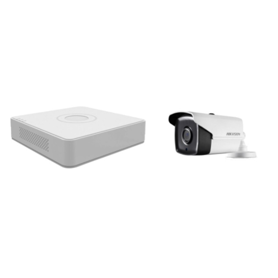 Kit supraveghere video Hikvision 5MP, cu 1 camera 5MP de exterior ...