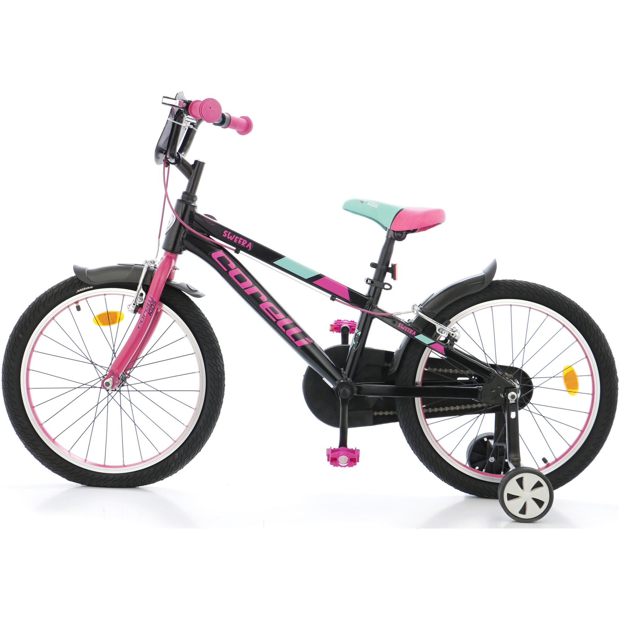 Bicicleta copii Corelli SWERA 20", single-speed, culoare negru-roz ...
