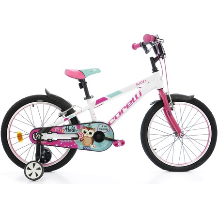 Bicicleta copii Corelli SWERA 20", single-speed, culoare alb-roz ...