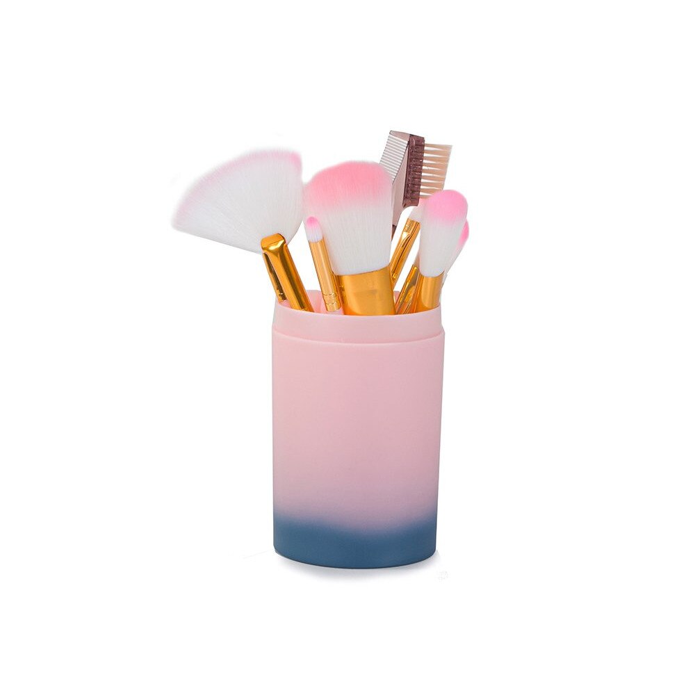 Set 12 Pensule Pentru Machiaj Profesional TNS®, Cutie Depozitare, Par ...