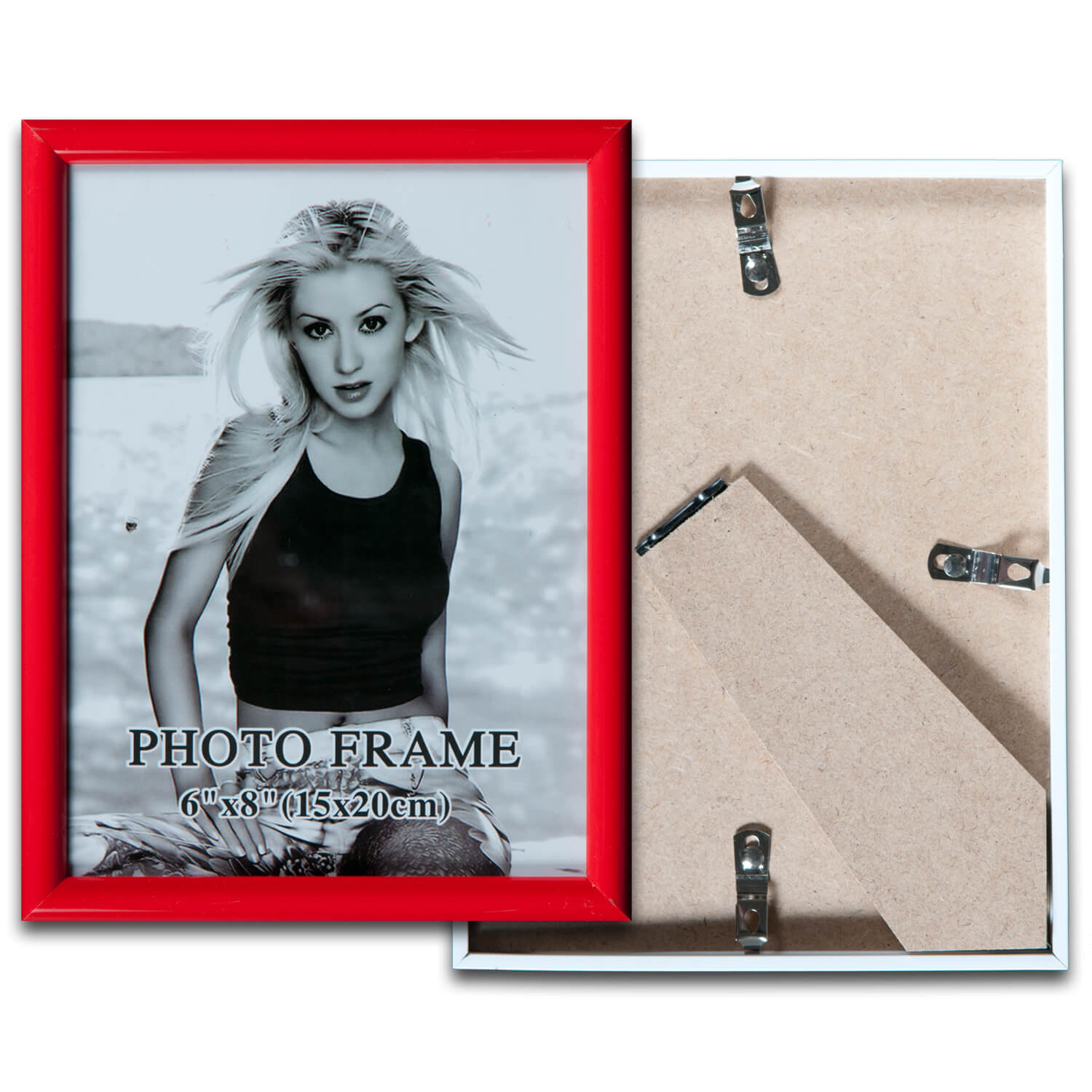 Rama foto clasica Slim, cu picior, 13 x 18 cm, rosu - eMAG.ro