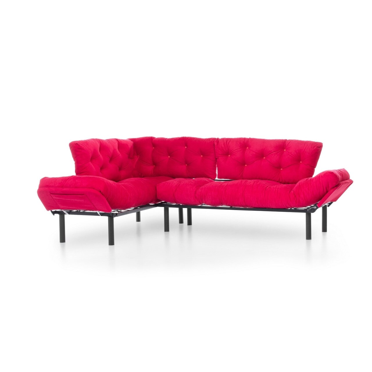 Coltar Nitta Corner, Futon, 245x70x85 cm, metal, fucsia - eMAG.ro