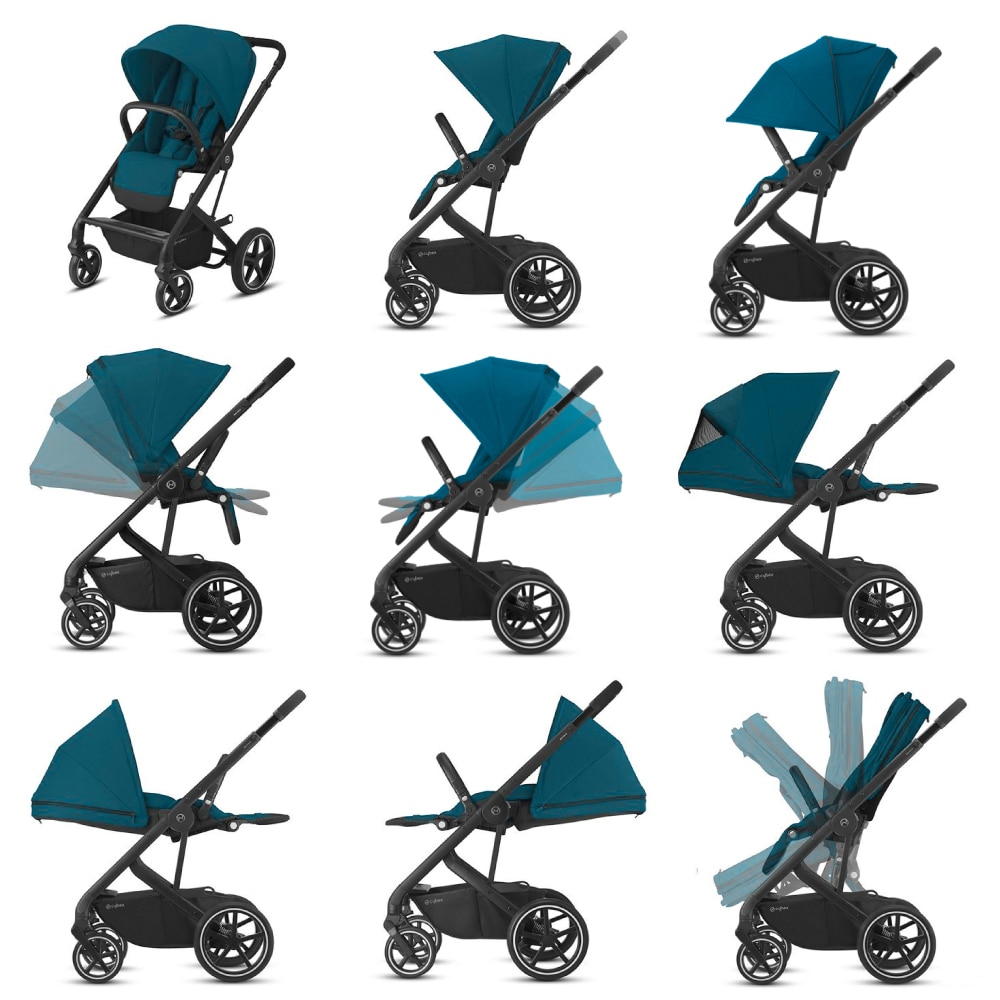 Cybex Balios S Lux 3 az 1-ben babakocsi fekete/River Blue - eMAG.hu