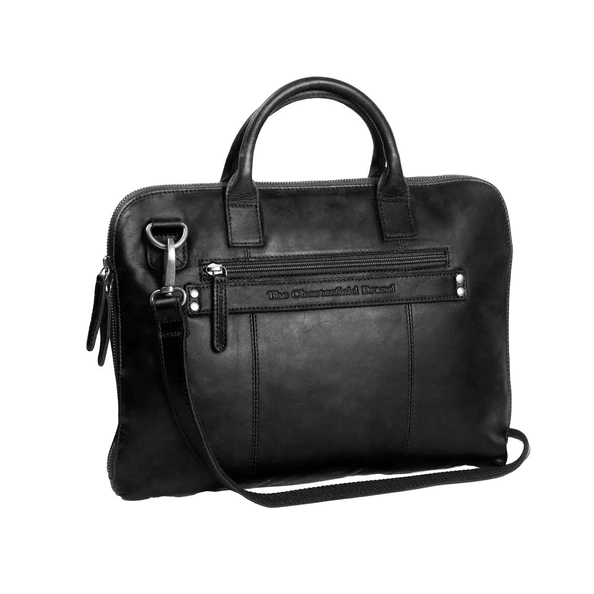 Geanta de laptop din piele naturala neagra, The Chesterfield Brand ...