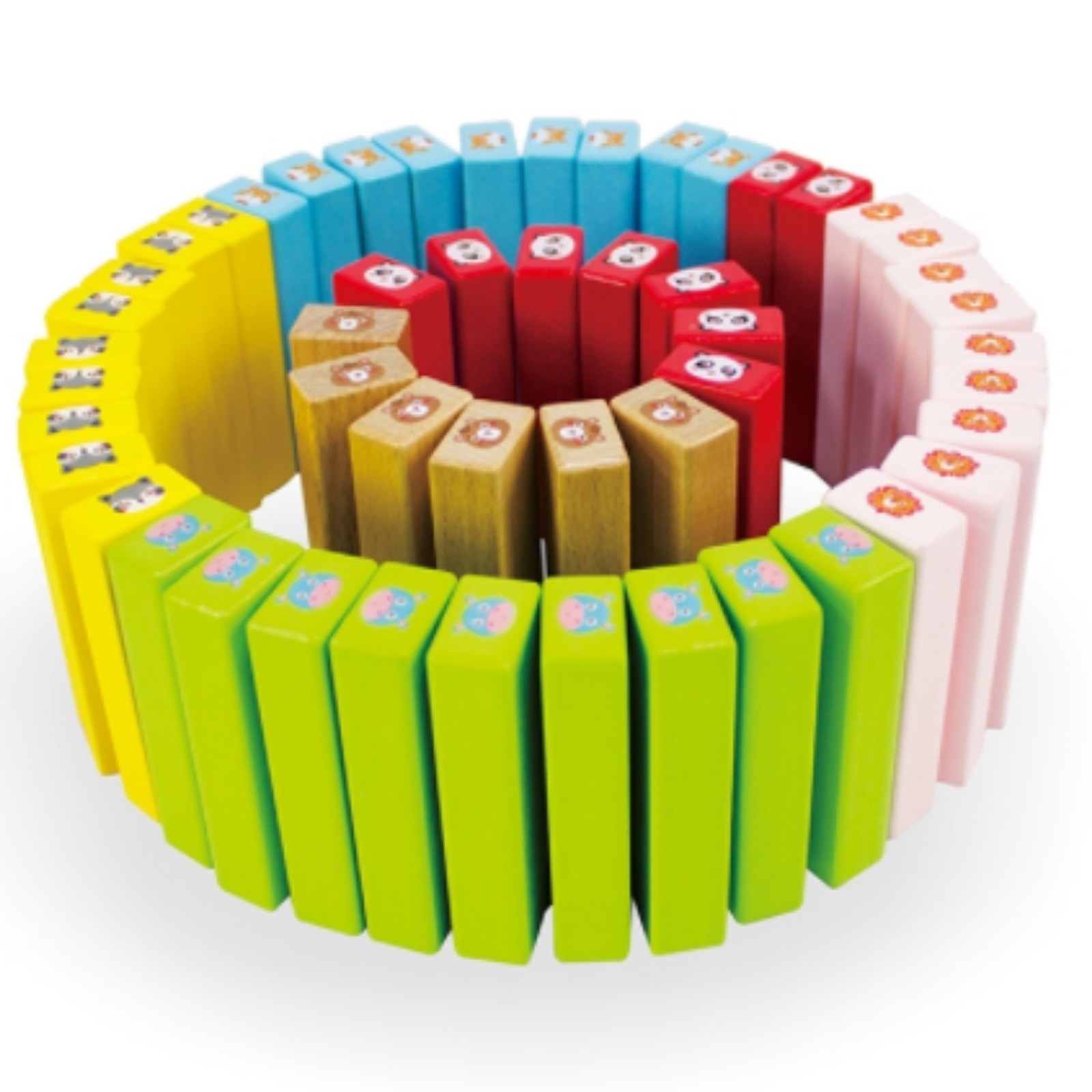 Joc Jenga Beech din lemn cu Animale, 51 piese - eMAG.ro