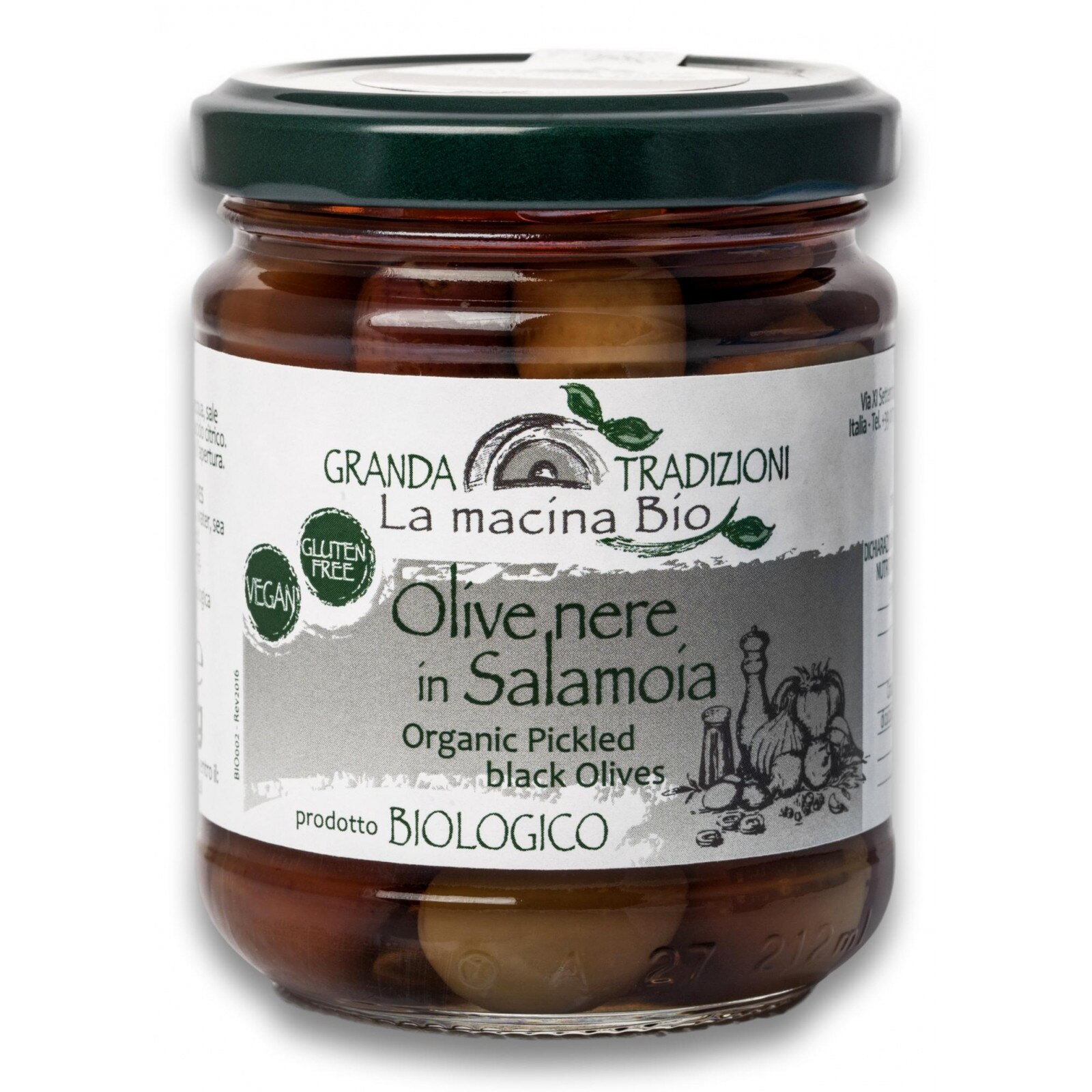 Masline negre bio in saramura Granda Tradizioni La Macina Bio, 180 g ...