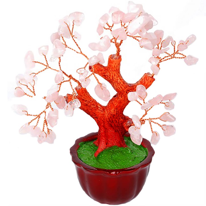 Copacei decorativi cuart roz, pietre semipretioase pentru dragoste si ...