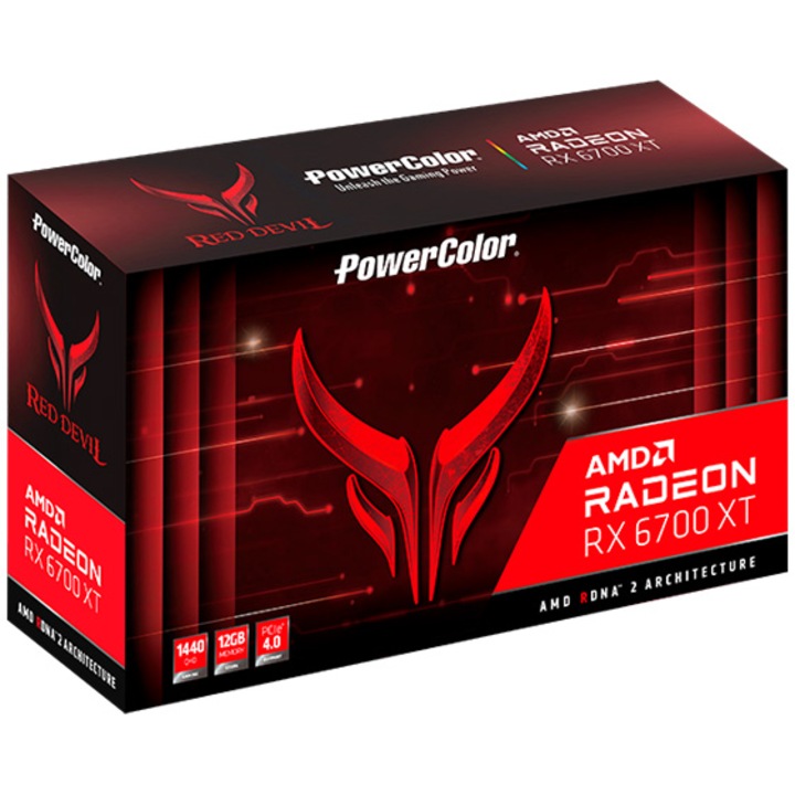 PowerColor Radeon™ RX 6700 XT Red Devil Videokártya, 12GB GDDR6, 192 ...