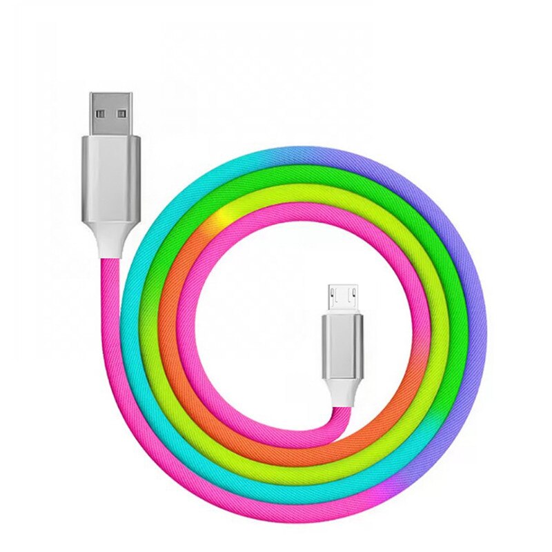 Кабел за зареждане Rainbow, USB към Micro USB, 1m, Дъга - eMAG.bg
