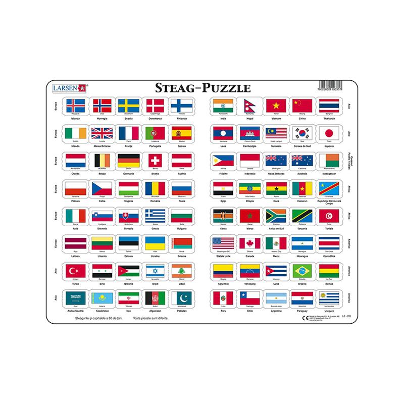 Flags maxi puzzle, nézet tájolás, 80 db, Larsen, román - eMAG.hu