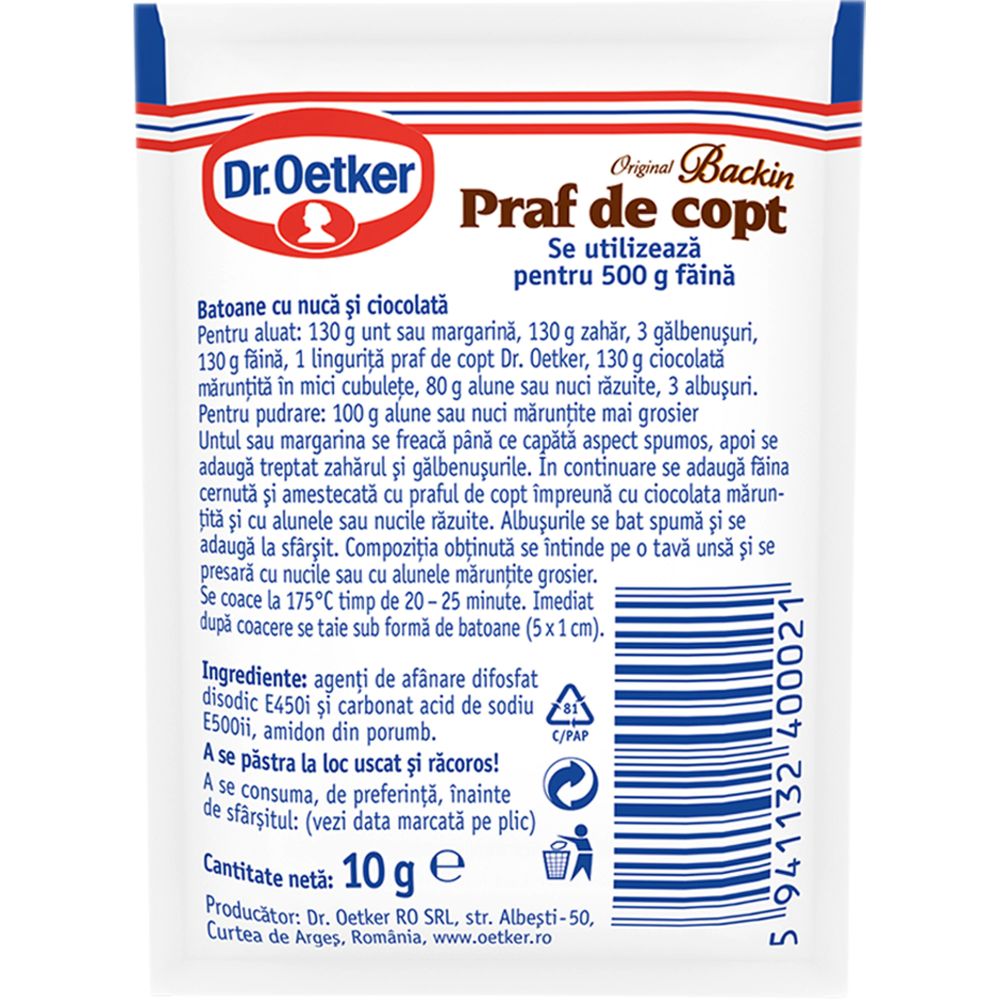 Praf de Copt Dr. Oetker, 10 g, 50 Buc/Set - eMAG.ro