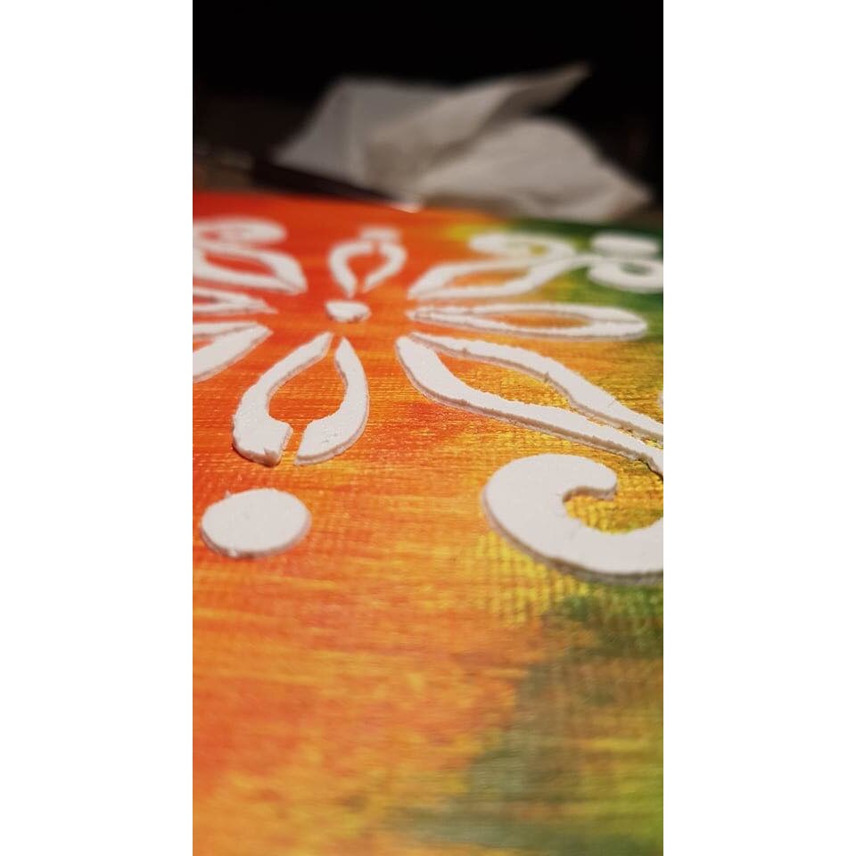 Sablon 3D, RAM, 30x30 cm, reutilizabil, plastic, alb - eMAG.ro