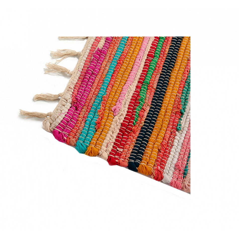 Covor traditional romanesc, lucrat manual, prevazut cu franjuri ...