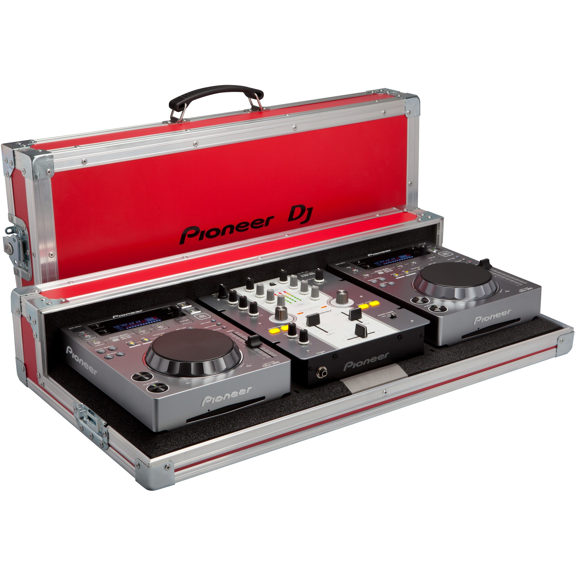 Pioneer DJ szállítótáska, PRO-250FLT, DJM-250 és két CDJ-350, piros ...