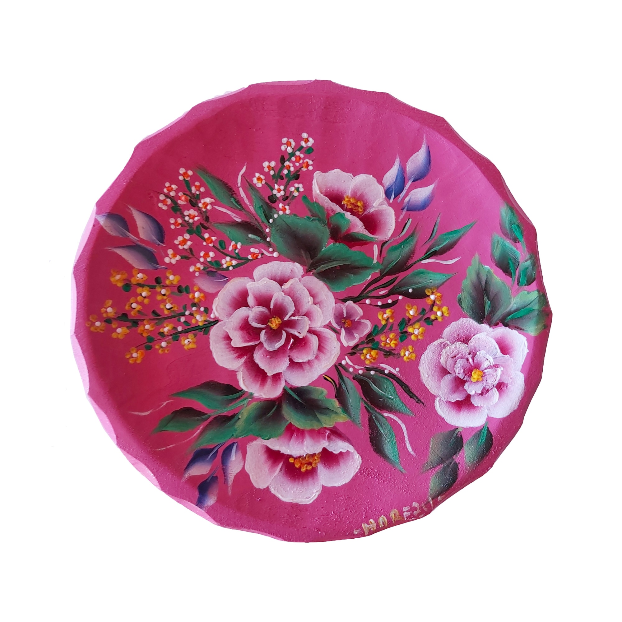 Scaun lemn cu trei picioare din lemn, living/bucatarie/dormitor, pictat ...