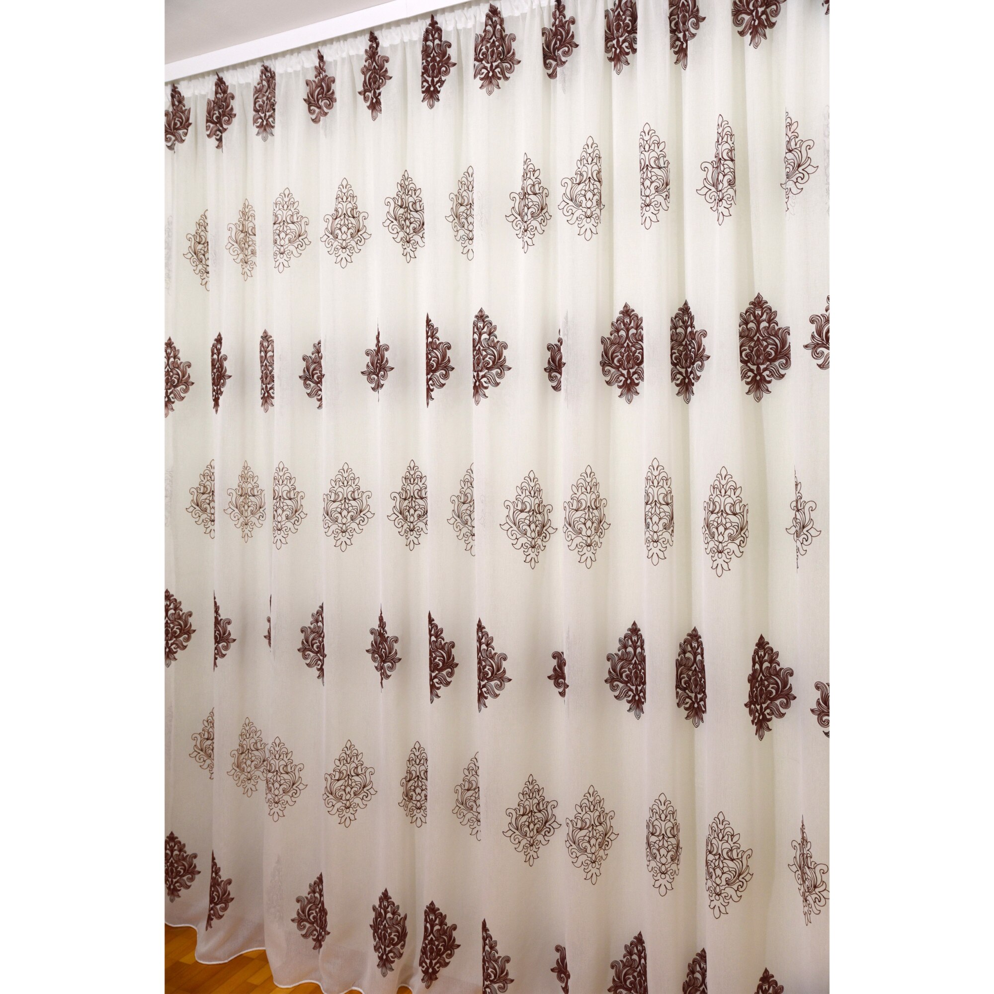 Perdea de in, Model Baroc Maro, 300x225 cm, cu rejansa - eMAG.ro